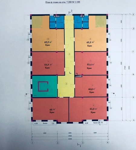 Офиса в центре Шота Руставели 3-5 этажи (53,65 м2)