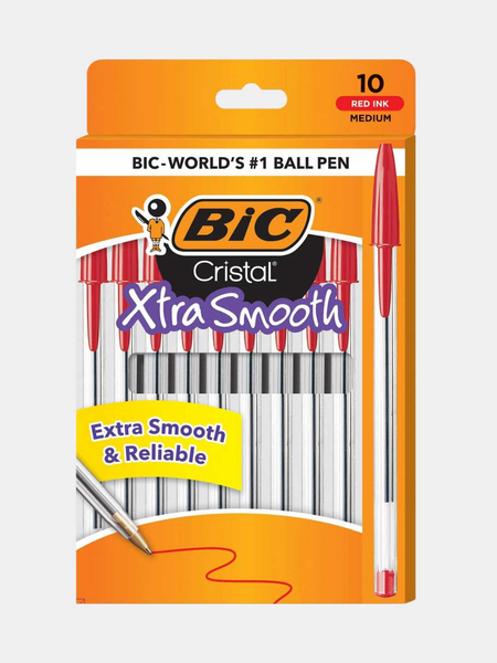 Набор ручек BIC Cristal, 10 шт, Красный