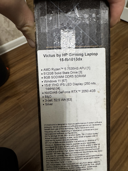 Продам ноутбук Victus Ryzen 5