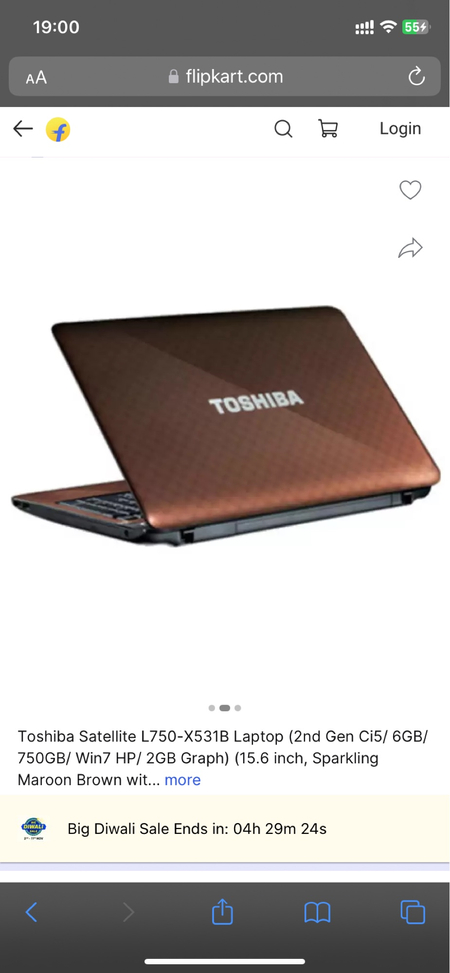 Toshiba i5 ram6gb video 1gb