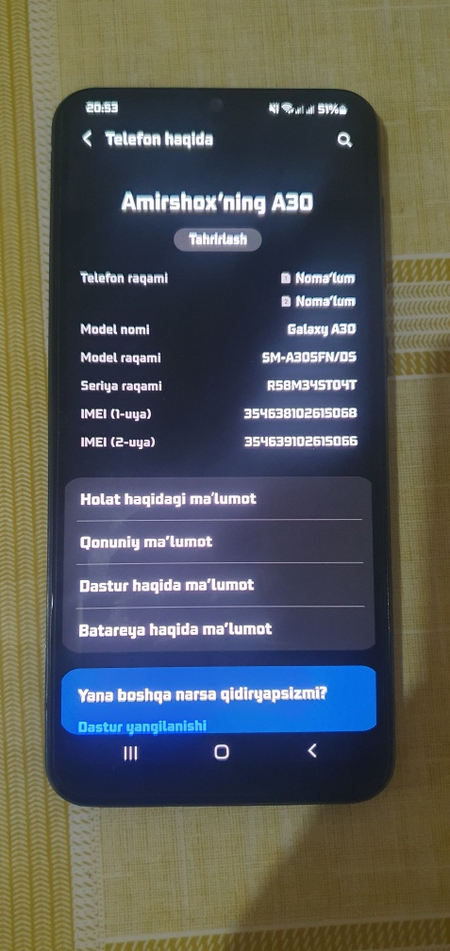 SAMSUNG A30 32gb
