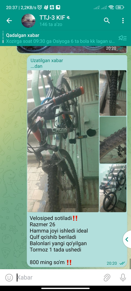 Velosiped sotiladi 900000