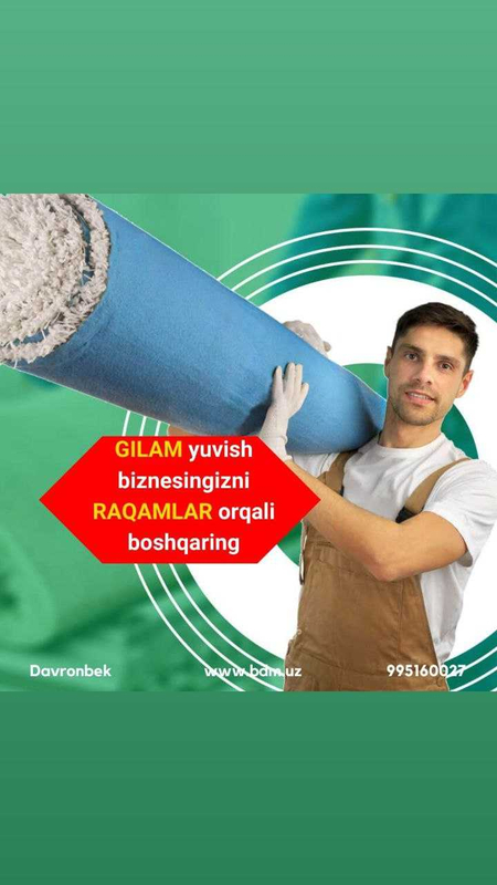 Gilam yuvish biznesini avtomatlashtiramiz (dastur programma )