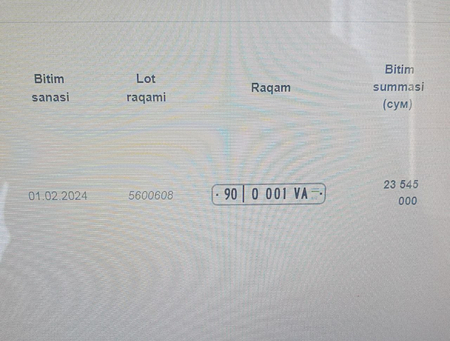 Auksion no'mer yutib beramiz