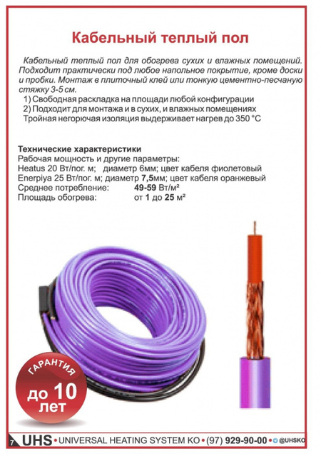 Установка Электрических теплых полов всех видов