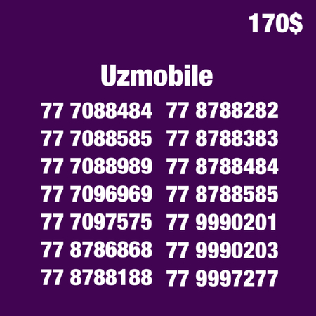 Uzmobile gold chiroyli raqamlari/ Золотые красивые номера Узмобайл