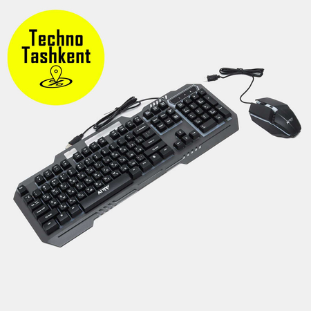 Игровая проводная клавиатура и мышь Gaming Combo Aitnt X100 Rainbow