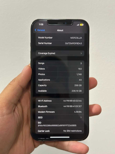 iPhone 12 Pro Max 256Gb LL/A Graphite