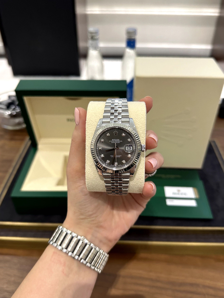 Rolex Datejust 41mm Steel and White Gold 126334 Diamonds