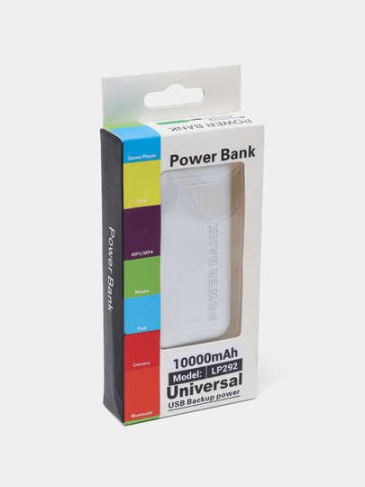 Mini POWER BANK 10.000 мА/ч oq va qora rangda