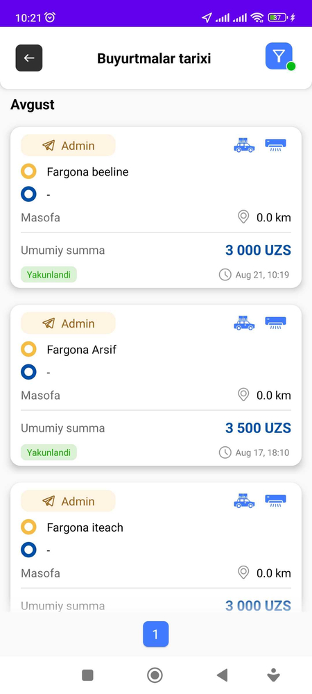 Yandexga o'xshab ishledigan Taxi Programma, Taxi dastur sotiladi