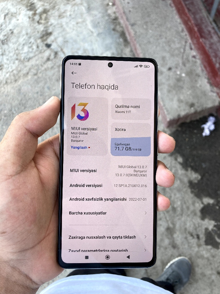 Xiaomi 11 T  8+3/128 xotirali