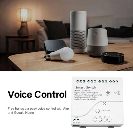 4х канальное Zigbee реле ZG-003-RF с сухими контактами + пульт