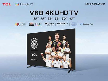 Телевизор TCL 55V6B, 4K Ultra HD, черный, СМАРТ ТВ, Google TV