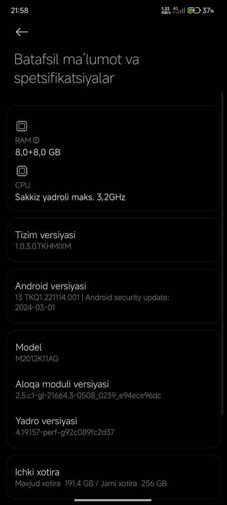 Poco f3 (Redmi k40) 8/256
