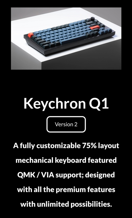 Keychron Q1 QMK Custom Mechanical Keyboard - Version 2