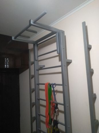 Шведская стенка со съёмным турник,брусь...