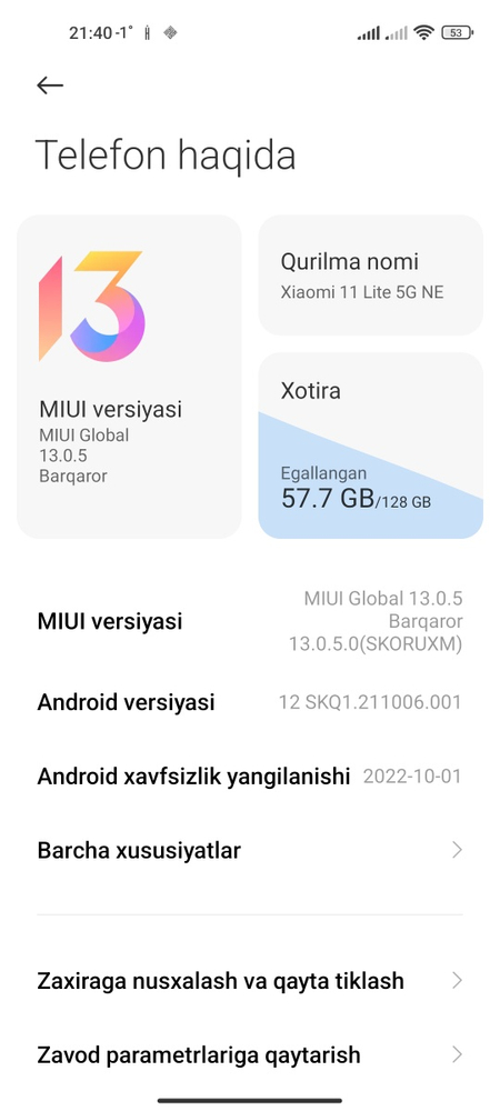 Xiaomi 11 LiteE 5G NE