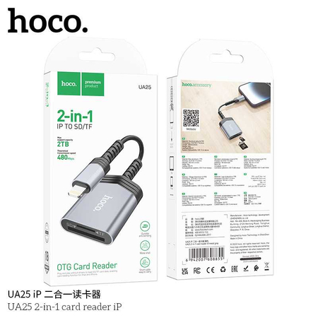 Hoco UA25 Type-C 2-in-1 iP card reader SD/TF