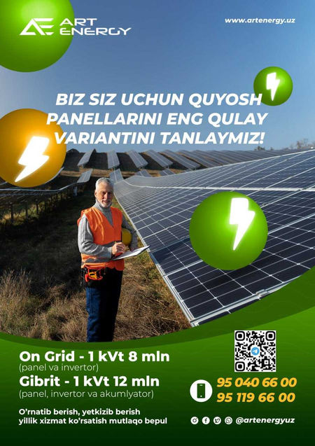 Quyosh batareyalari ornatish va sotish