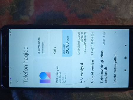 Redmi note 5  holati yaxshi