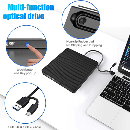 Внешний оптический привод для CD/DVD-рекордера USB/Type C