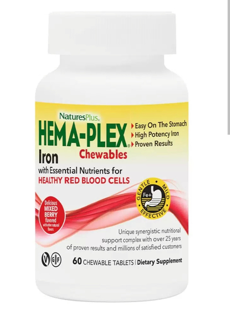 Hema-Plex, жевательная добавка с железом, с ягодным вкусом, 60 шт.