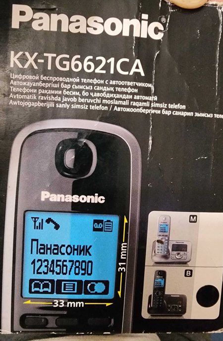 Цифровой беспроводной телефон с автоответчиком Panasonic KX-TG6621CA