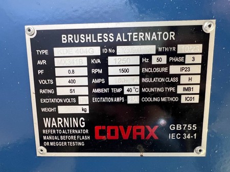 Дизель Генератор Covax Navigator 1250кВа 1000 кВт