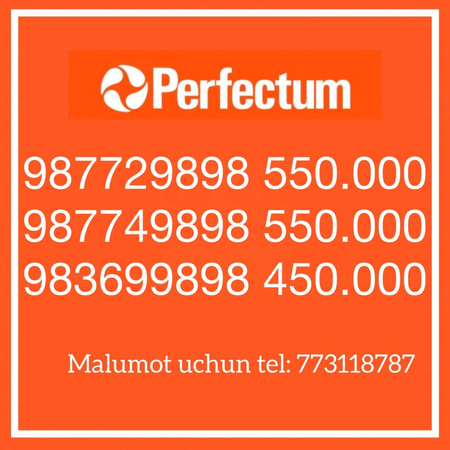 Perfectum chiroyli raqamlar sotiladi