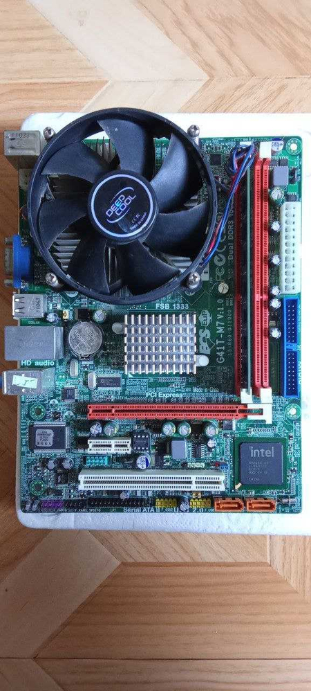 Комплект плата G41 + проц Q9400 + озу 4гб