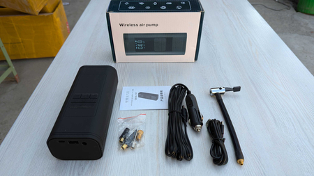 Компрессор портативный для АВТО | С функцией powerbank и LED фонарем