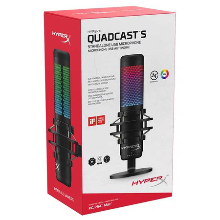 Игровой микрофон HyperX QuadCast S, gaming microphone for stream