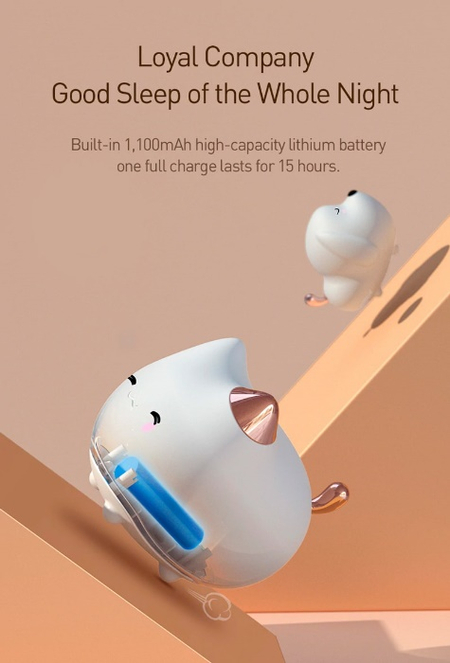 Ночной светильник Baseus Cute Series Silicone Night Light белый