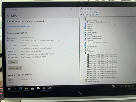HP Elitebook Ryzen 5pro 8/256