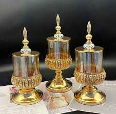 Qopqoqli kristalli shisha  idish qandolat idishi Yevropa uslubida