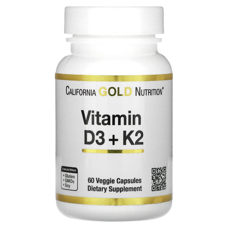 Vitamin D3 5000IU + Vitamin K2 120mcg 60 veggie Capsules