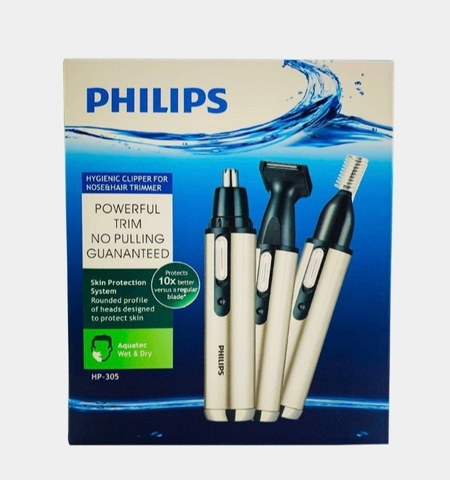 Soqol, soch, burun, qosh uchun Philips HP-105 trimmer 3 tasi 1 da