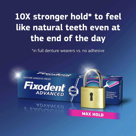 Fixodent advanced max hold крем для фиксации съемных протезов, 62г