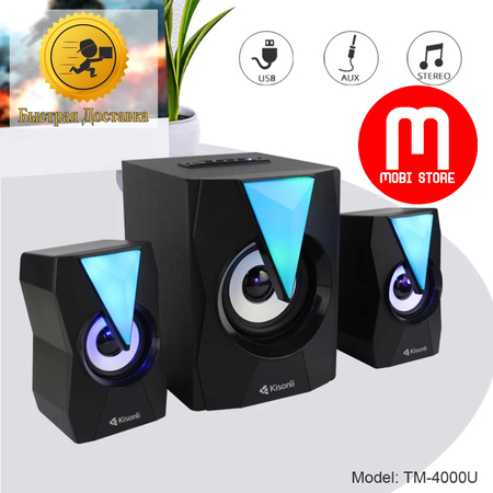 Kомпьютерные колонки Kisonli TM-4000U, Bluetooth, RGB (Garantiya)
