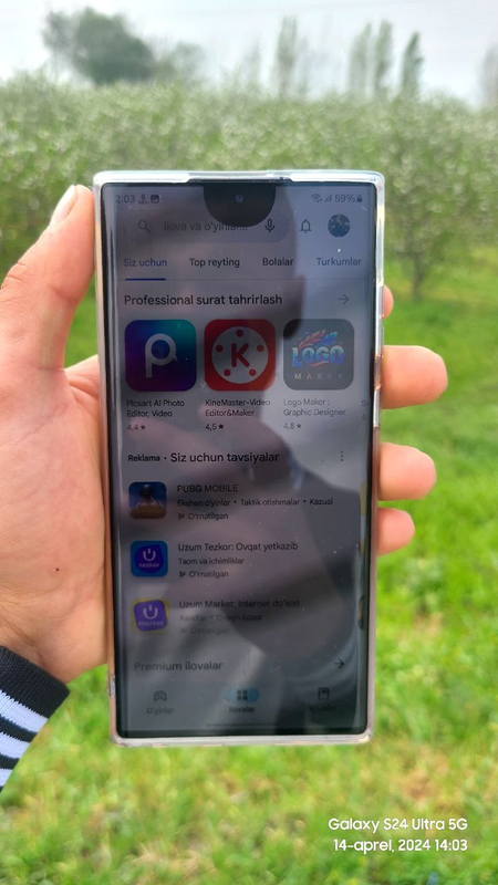 S 22 ultra Ekranda Doģi bor Garantiyasi bor