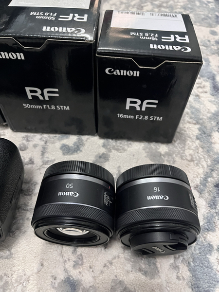 Canon R + obektive 16 mm + 50 mm