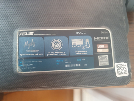 Asus Core i3 4Gb OZU videokarta SSD qo'yilgan zaryad ushlaydi