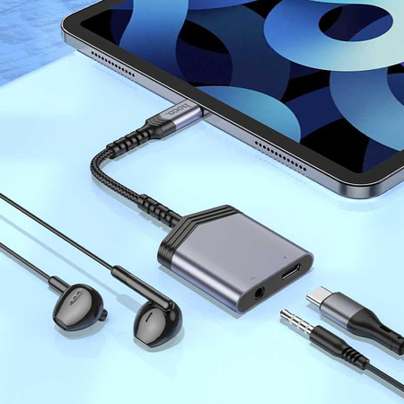 Бесплатная Доставка. Adapter Hoco LS39 Type-C to Type-C + 3.5mm