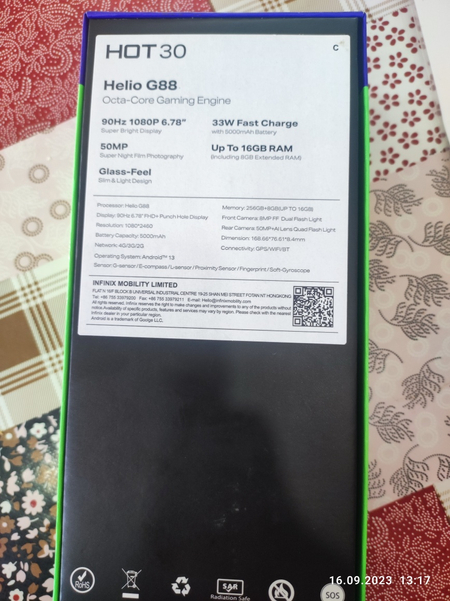 Смартфон Infinix Hot 30 8 256Gb олинганига 1 ой хам булмаган