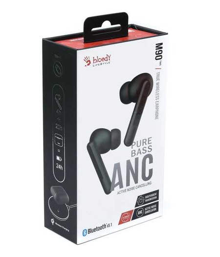 Игровые Bluetooth наушники Bloody M90 (Black+Red) TWS ANC Headset BT