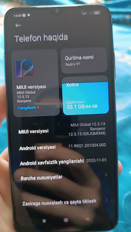 Redmi 9t kafolatlangam