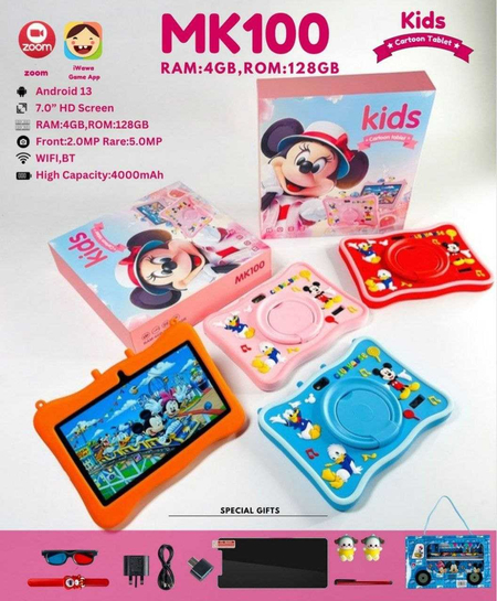 Детские планшет KIDS MK100 4/128 GB Adroid 13 4000mah