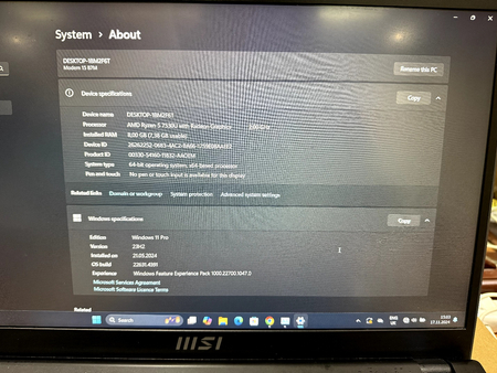 Ноутбук MSI Modern 15