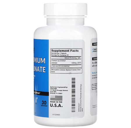 Chromium picolinate Хром пиколинат 1000mcg 30veg capsules